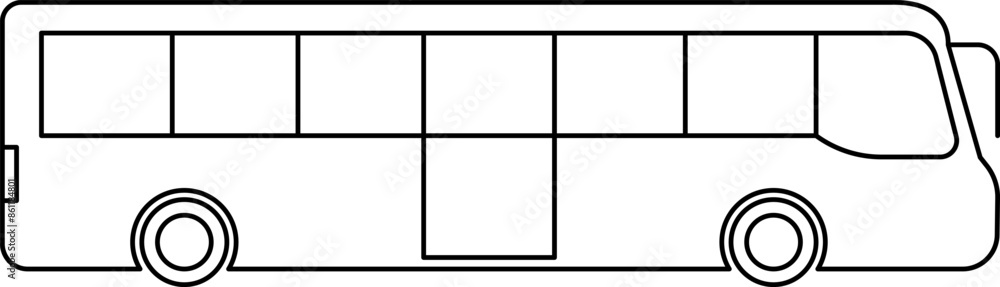 Bus Line Icon. Transportation symbol. Bus side view. School Bus, City ...