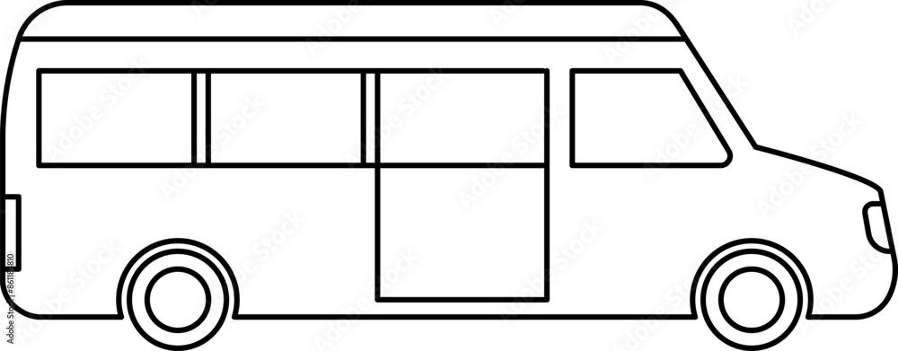 Bus Line Icon. Transportation symbol. Bus side view. School Bus, City ...