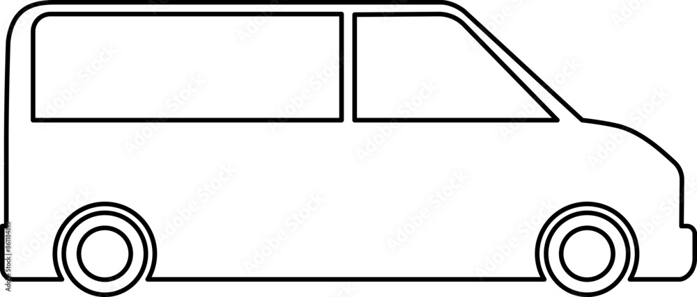 Bus Line Icon. Transportation symbol. Bus side view. School Bus, City ...