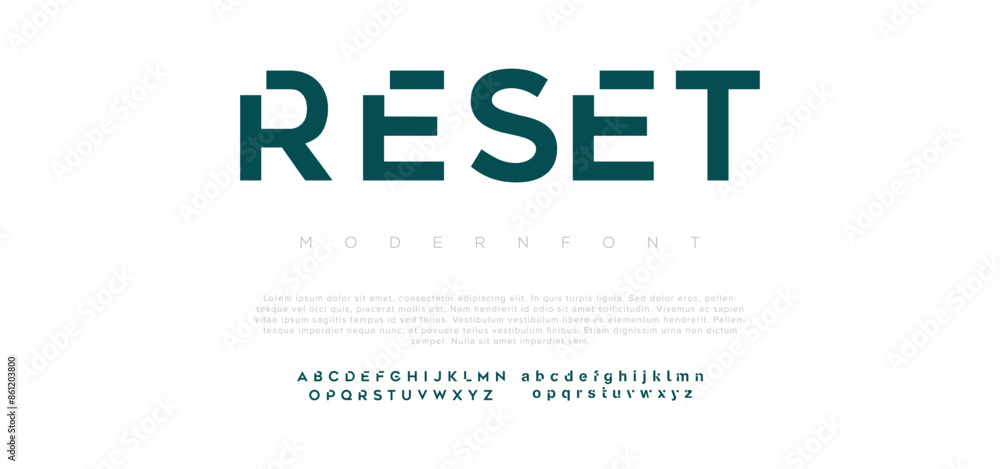 Reset Modern minimal abstract alphabet fonts. Stock Vector | Adobe Stock