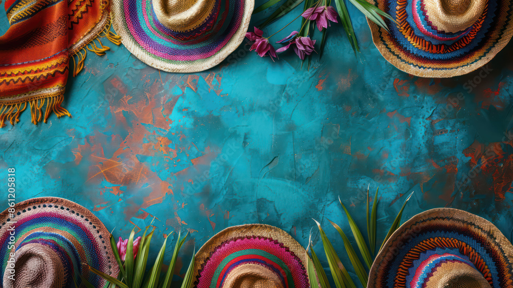 Hispanic Heritage Month hat decoration design style dia de los muertos ...