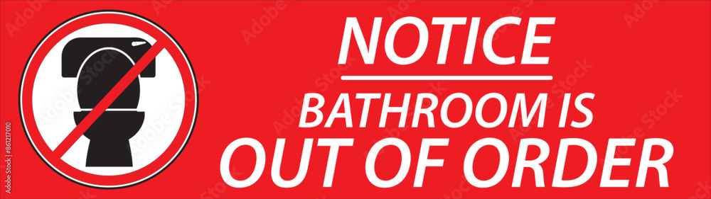 Bathroom is out of order sign vector.eps Stock Vector | Adobe Stock