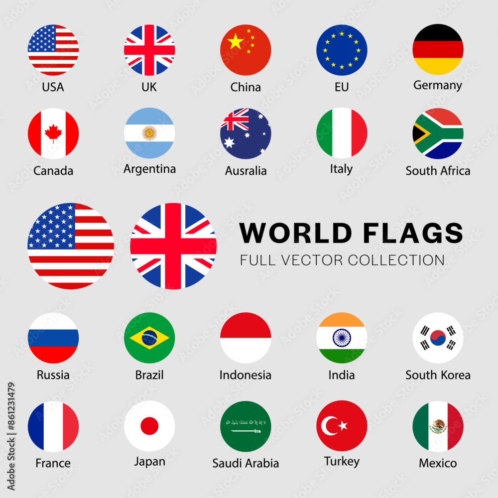 Waving flags of the world. Collection of flags - full set of national flags. Set of world ...