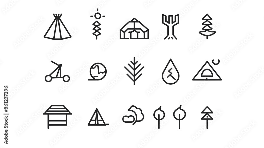 Collection of basic linear symbols of varied kinds and scales Stock ...