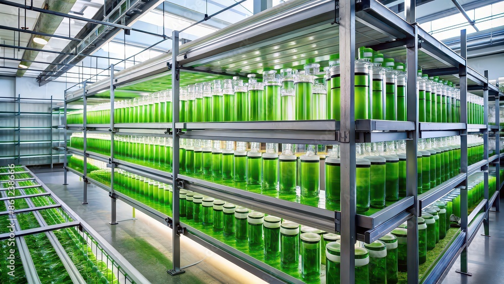 High tech lab algae farm producing bio fuel, Algae, farm, high tech ...