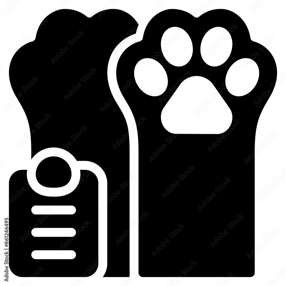 Pet adoption icon with glyph style. Suitable for website design, logo ...