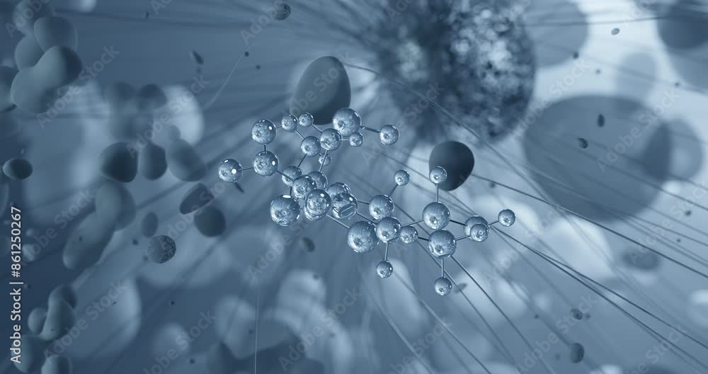 Sulopenem rotating molecular 3d structure ball-and-stick model, looped ...