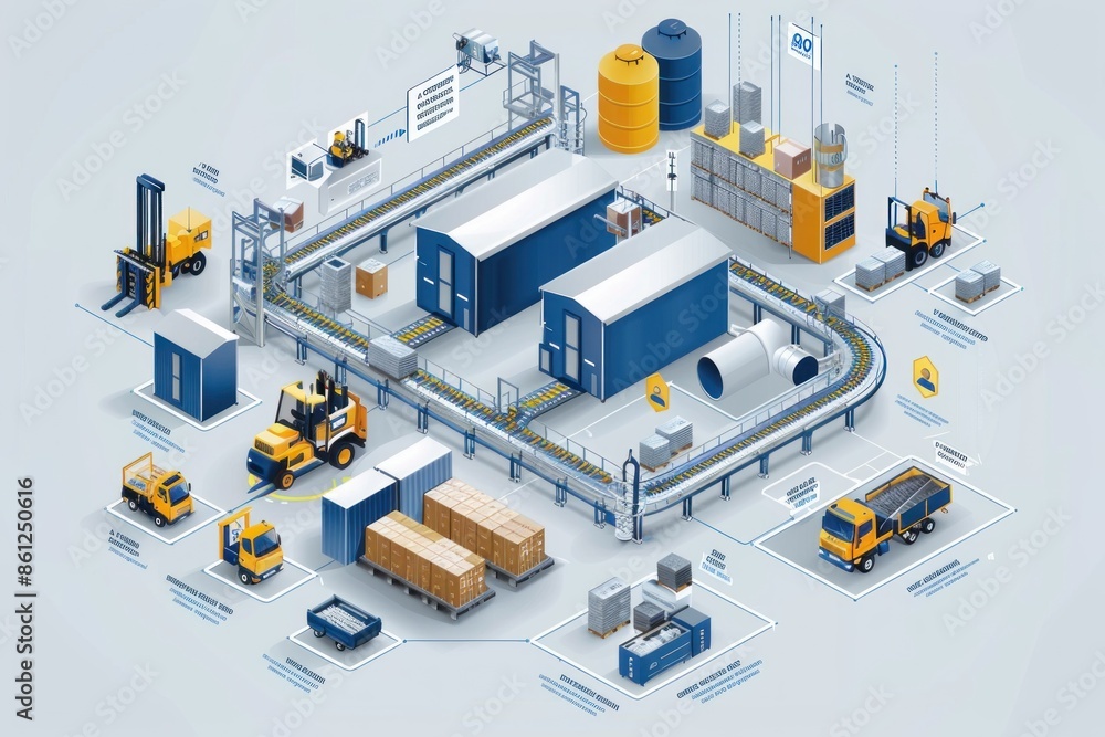 Process diagram illustrating the steps involved in a supply chain ...