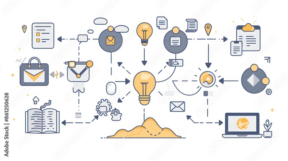 Flowchart illustrating the stages of a content creation process. From ...