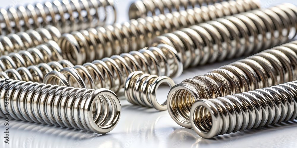 Metal springs in a render , , metal, springs,technology, mechanical ...