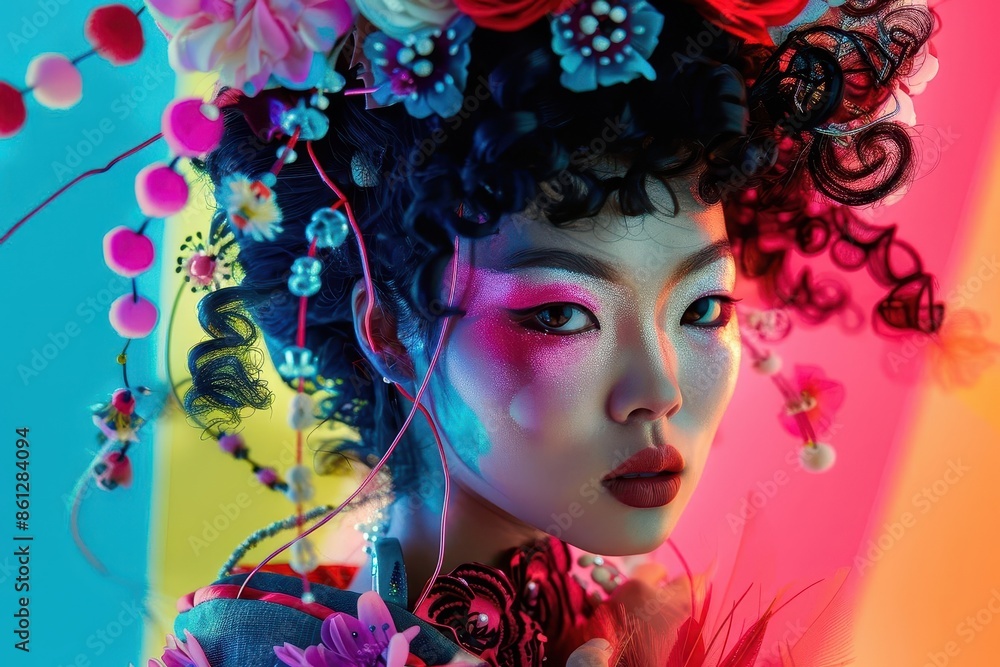 avantgarde japanese fashion portrait model with avantgarde curled ... avantgarde japanese fashion portrait model with avantgarde curled ...