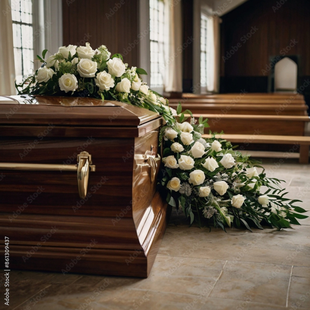 Funeral services, farewell, grief, funeral, coffin, rip, ai generative ...