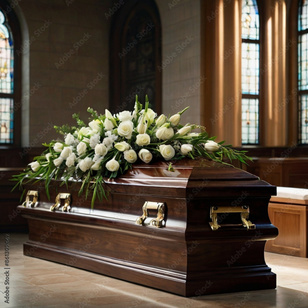 Funeral services, farewell, grief, funeral, coffin, rip, ai generative ...