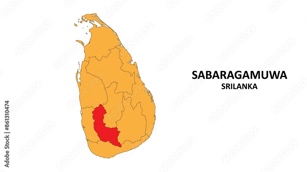Sabaragamuwa Map is highlighted on the Sri Lanka map with detailed ...