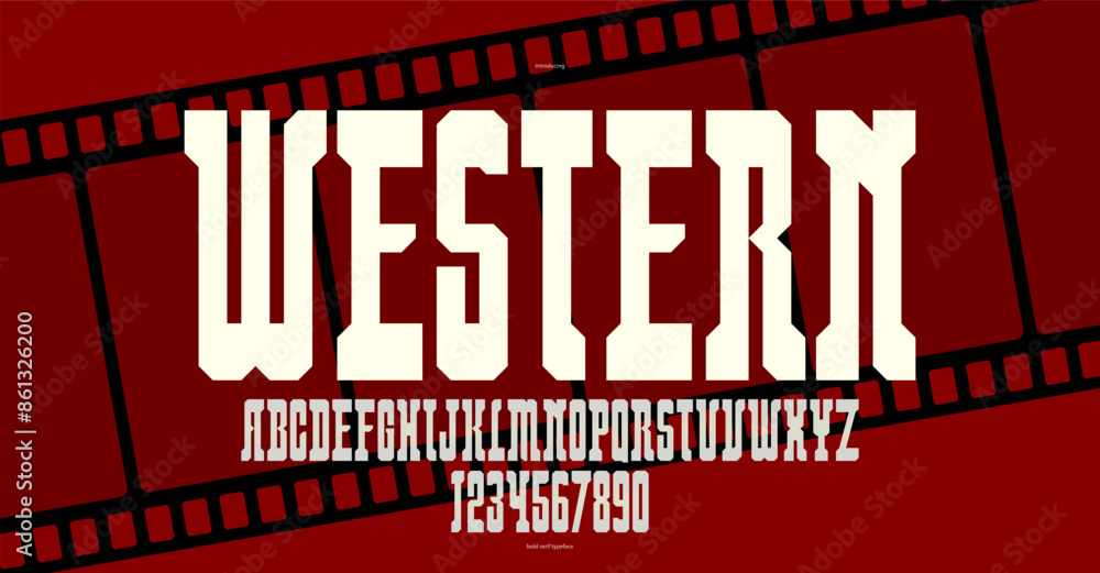 Wild west American style geometric massive tall and bold font for logos ...