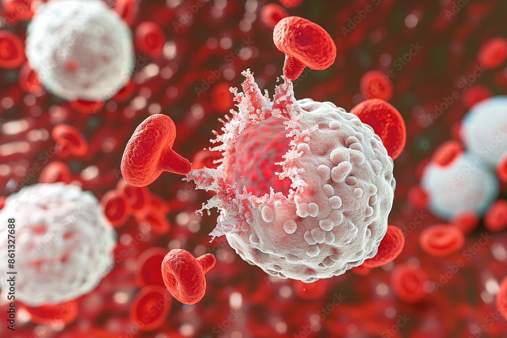 High-Resolution Image: White Blood Cell Battling Cutibacterium Acnes (P ...