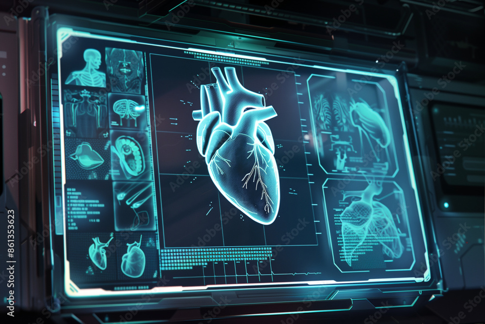 The storyboard sketch illustrates a futuristic monitor screen that ...