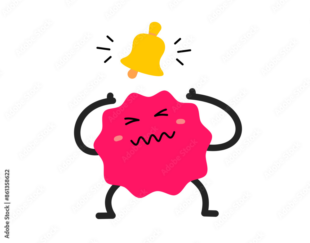 Vector cartoon illustration of cute abstract shape annoyed character ...