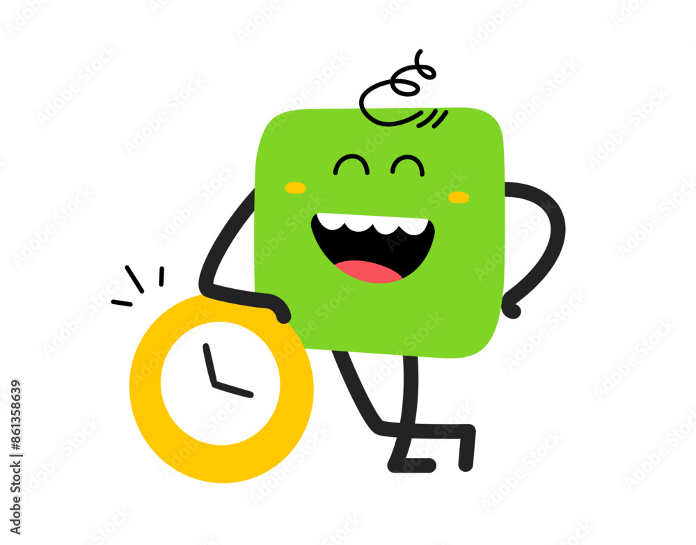 Vector cartoon illustration of cute abstract shape happy character ...
