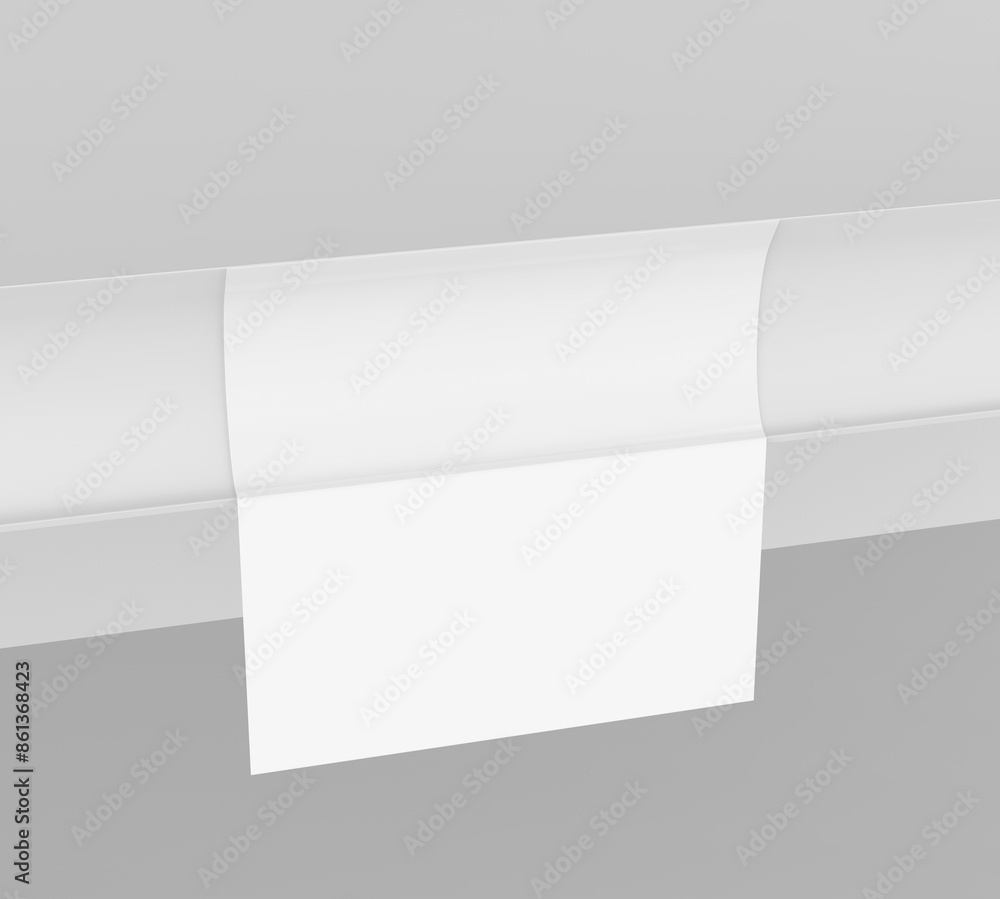 Blank shelf price tag template mockup 3d illustration. Stock ...