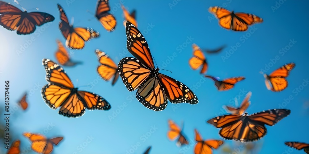 Monarch butterflies migrate above Mexicos Monarch Butterfly Biosphere ...