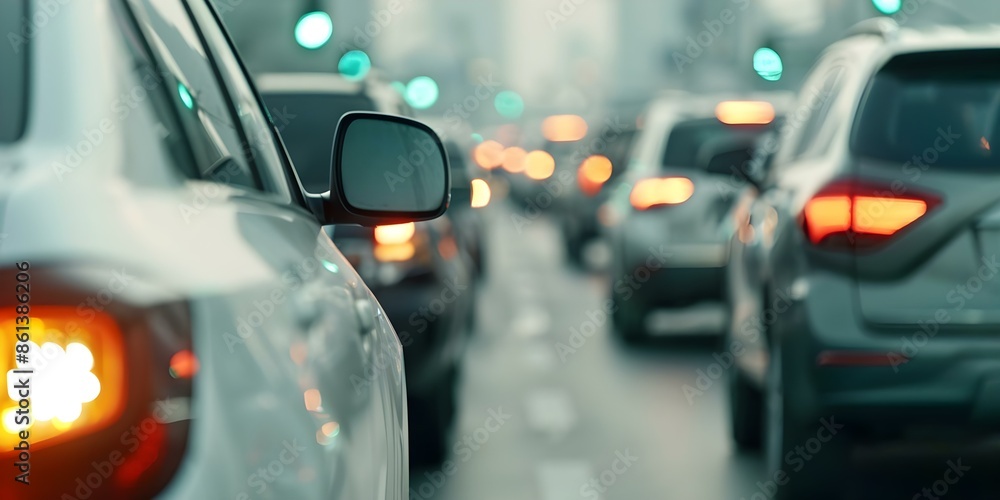 Traffic jam causes delays with stuck cars on gridlocked highways in ...