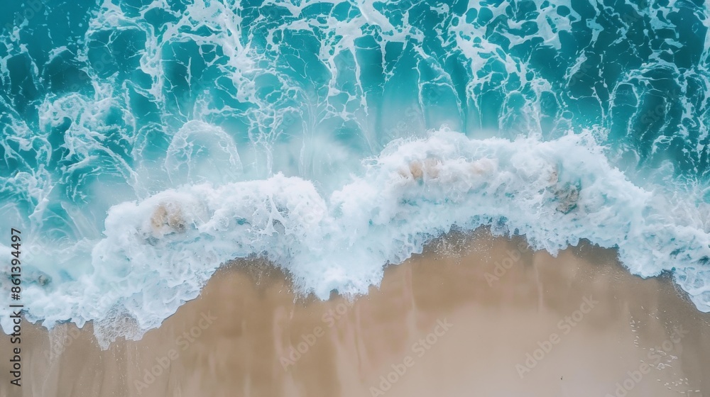 Waves with beach background top view. Holidays illustration generated ...