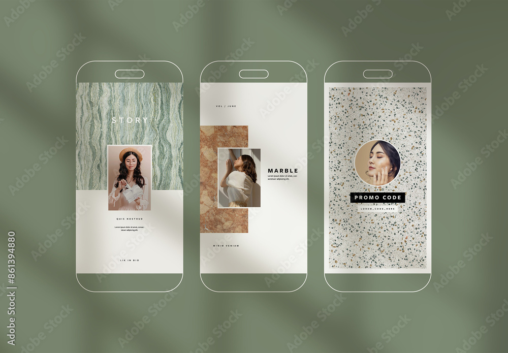 Elegant Mockup Presentation For Social Media Story Posts Stock Template ...