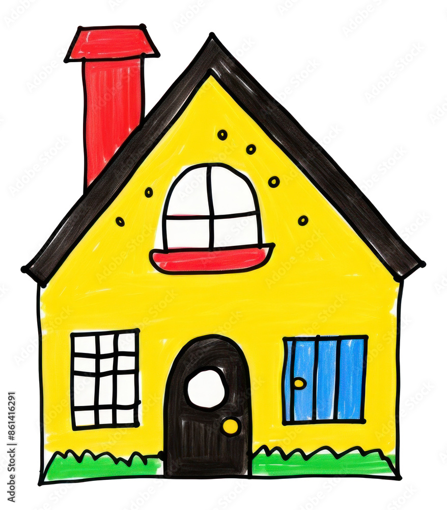 PNG House cartoon drawing sketch. Stock Illustration | Adobe Stock