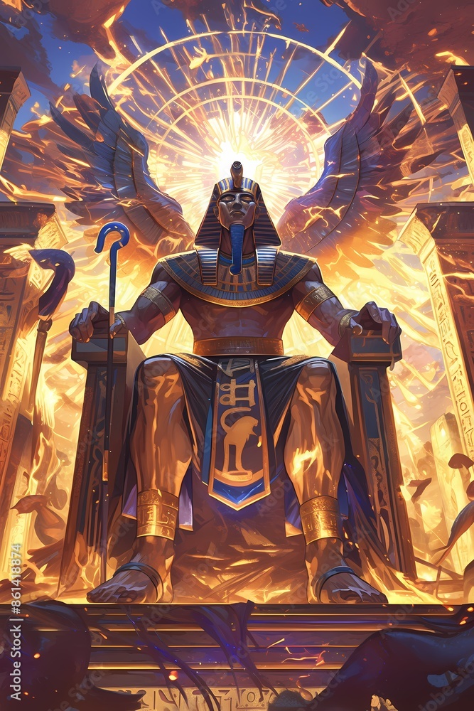 A majestic vertical card of vector illustration background depicting ...