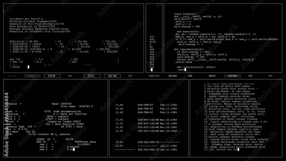 programming data text HUD Technology Sci Fi 2D texture. User Interface data display. HUD ...