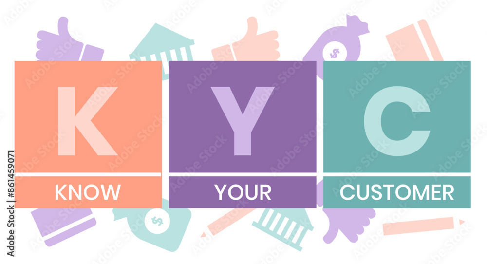 KYC - Know Your Customer acronym. business concept background. vector ...