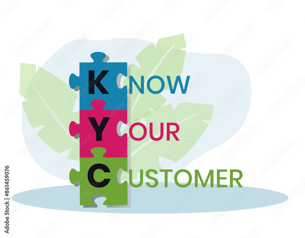 KYC - Know Your Customer acronym. business concept background. vector ...