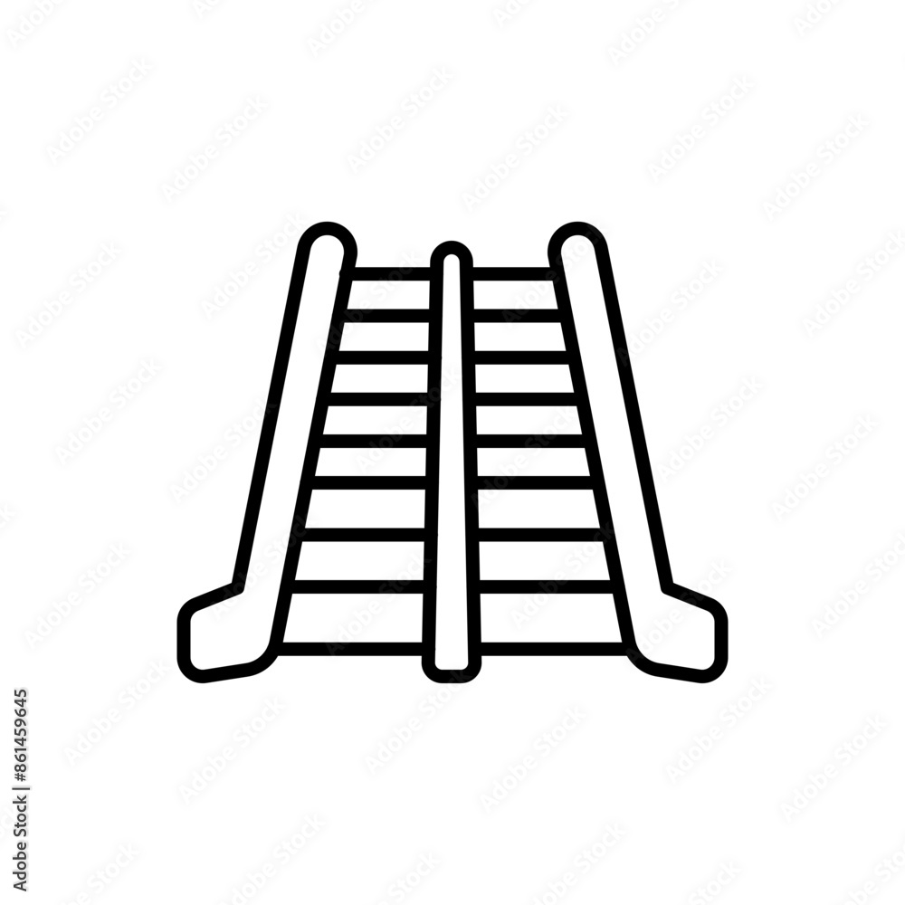 Escalator outline icons, minimalist vector illustration ,simple ...