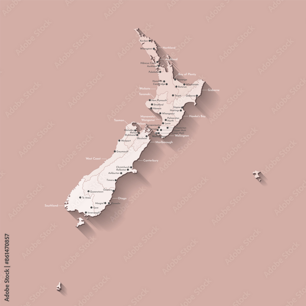 Vector modern illustration. Simplified administrative map of New ...