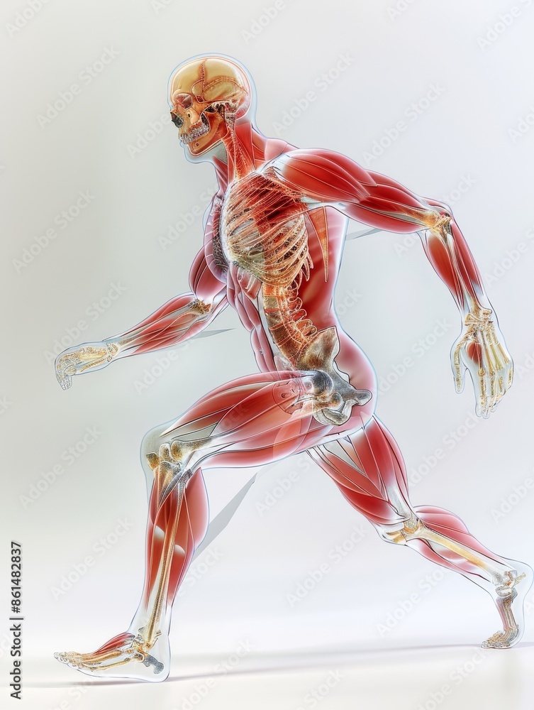 Anatomically accurate digital illustration of the skeletal and muscular ...