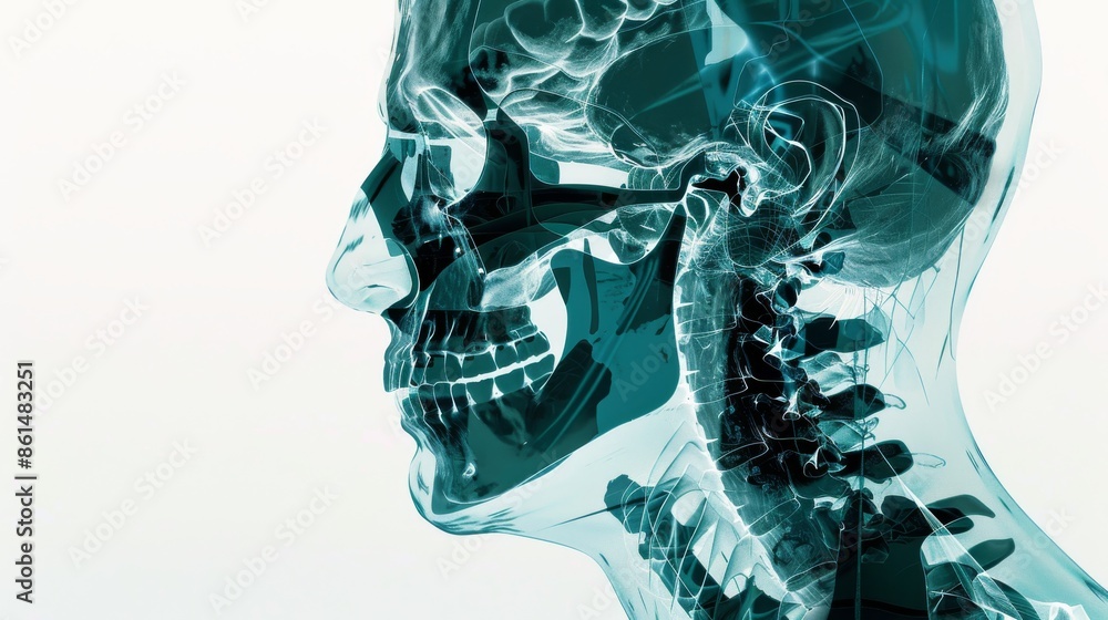 Digital artwork depicting a cross-section of the human body's organs ...