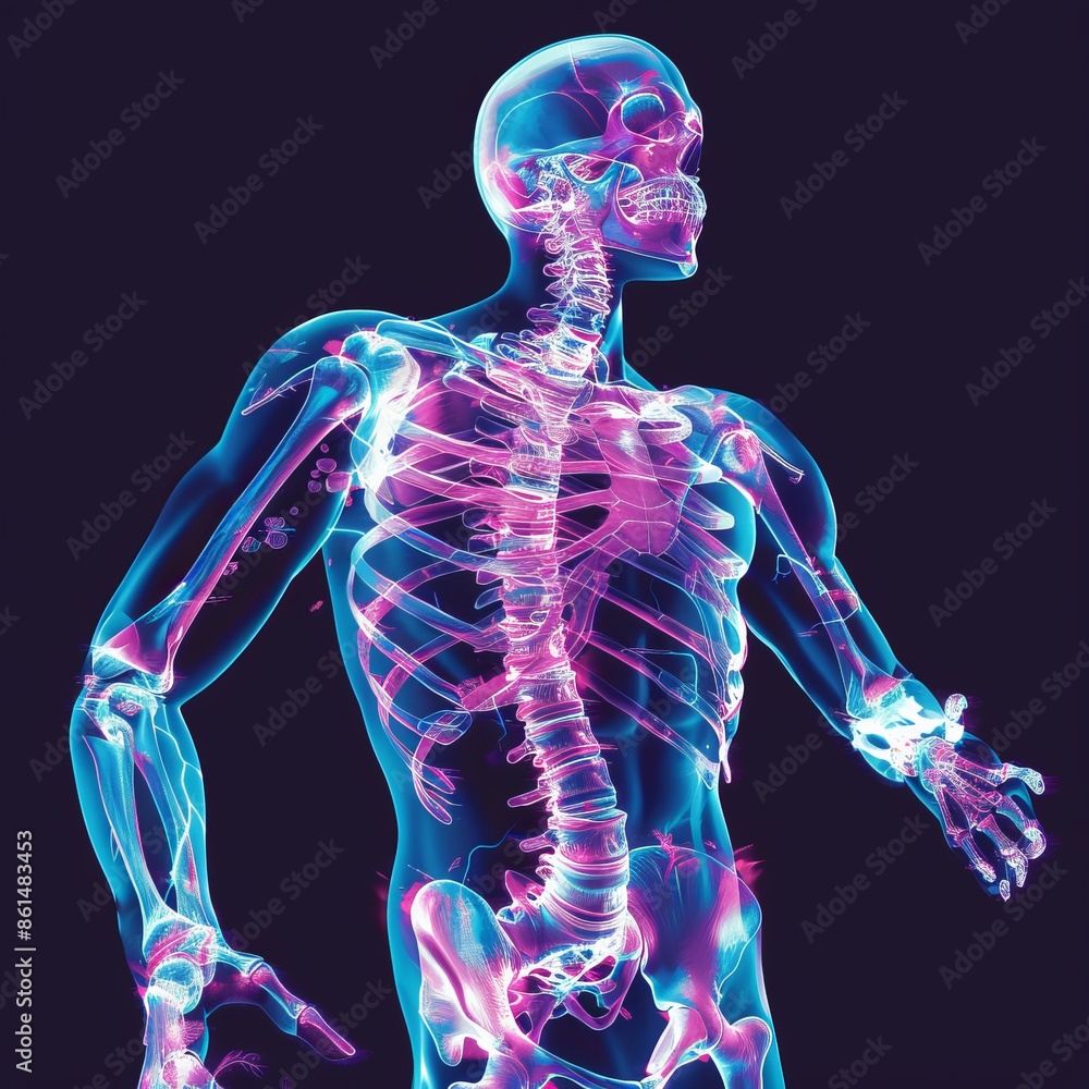 Anatomically accurate digital illustration of the skeletal and muscular ...