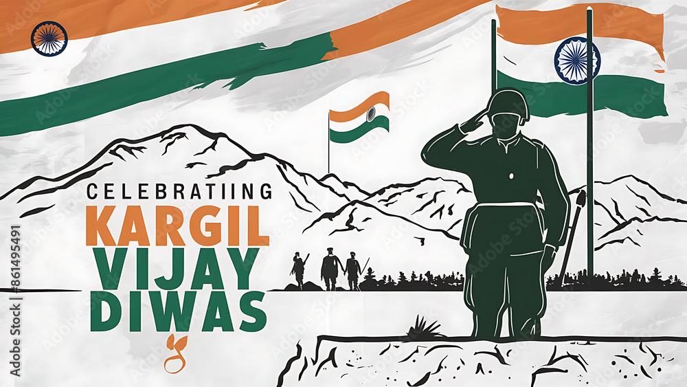 Kargil Vijay diwas, 26 JULY, Kargil Vijay Diwas Poster, Indian army silhouette, Kargil Vijay ...