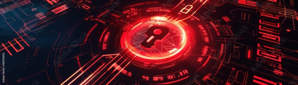 Data Server Red Encrypted Data Symbol Key Icon Top View Showcases
