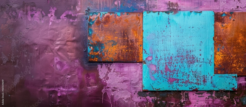 Abstract background of a rusted iron texture in shades of violet with a ...