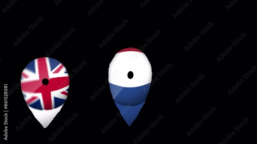 Set of pointers for maps with flags of Western European countries ...