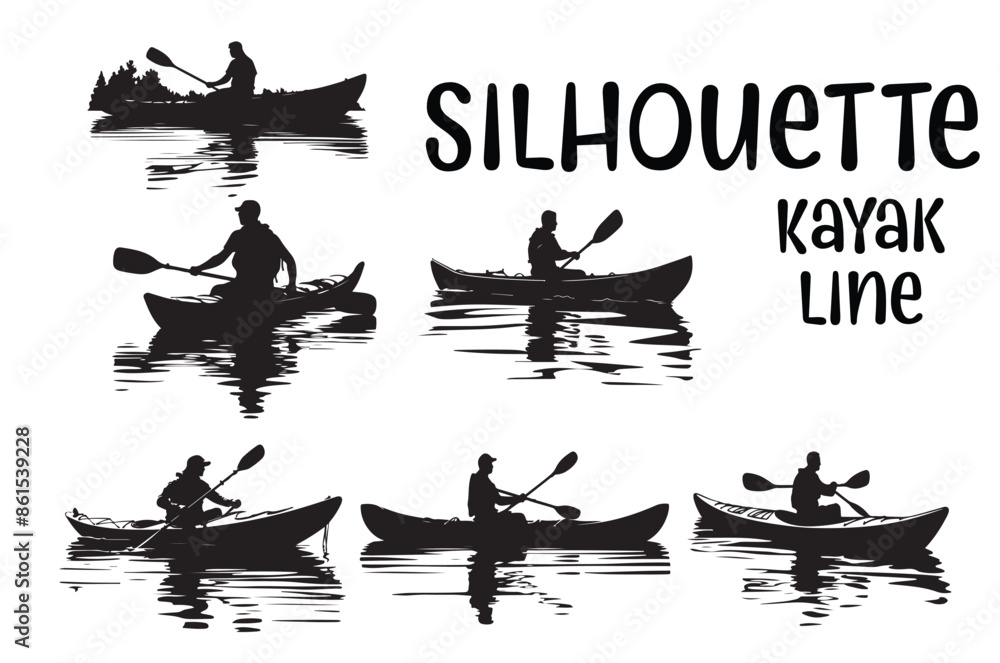 kayak vector, kayak silhouette, kayak line art, kayak icon, kayak ...