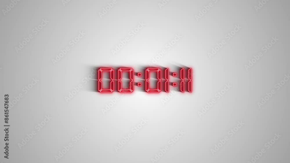 Digital clock time animation. beginning of every hour. Simple led ...