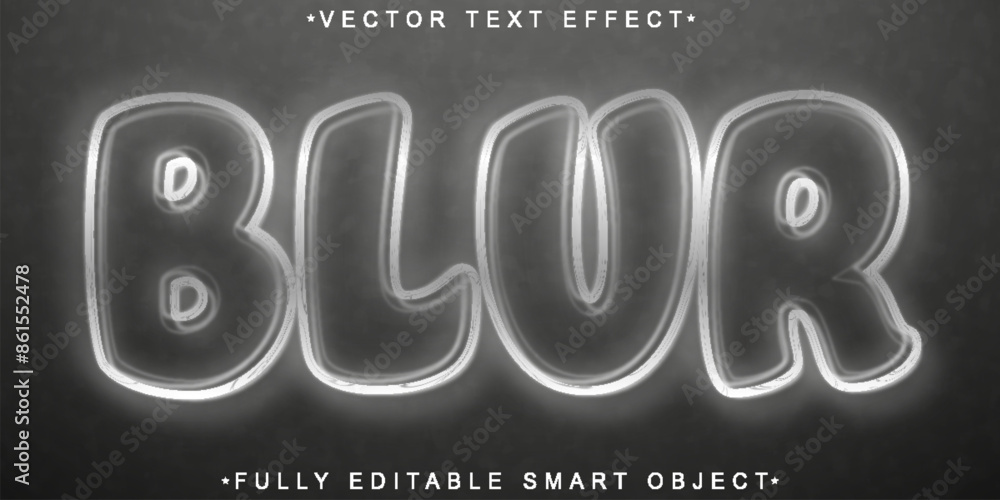 Cartoon Blur Bubble Vector Fully Editable Smart Object Text Effect ...