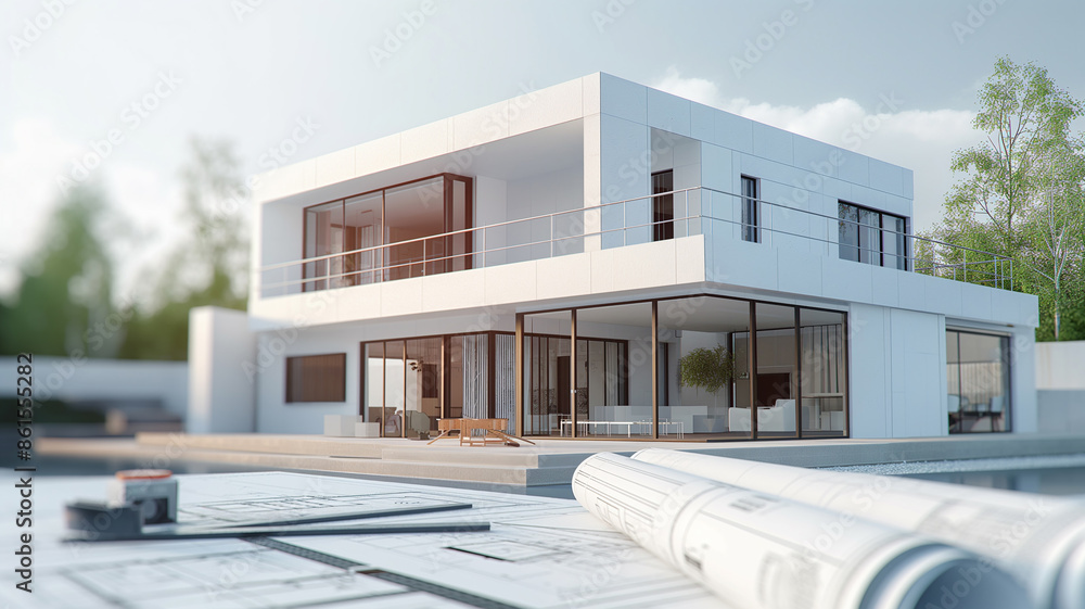 Business and architecture concept. Project sketch background to be used ...