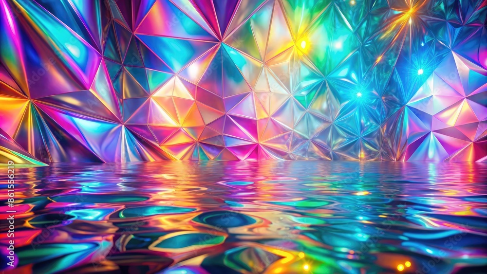 abstract prismatic background with rainbow reflection of light with ...