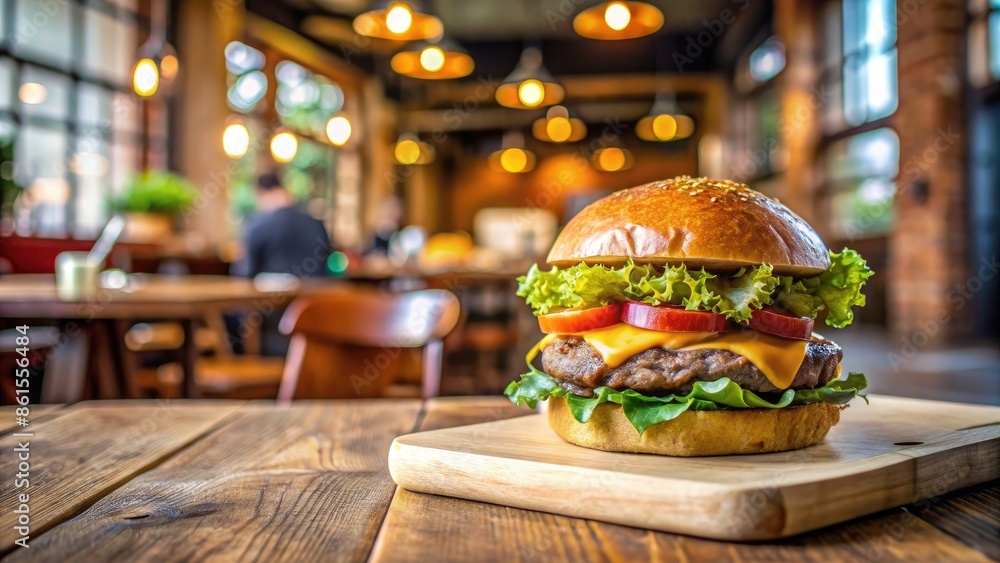 layered sliced tasty juicy double cheese burger with fresh lettuce ...