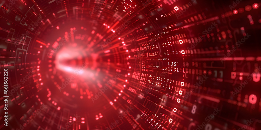 Data hole, Red tunnel, red wallpaper, tech wallpaper, technology data ...