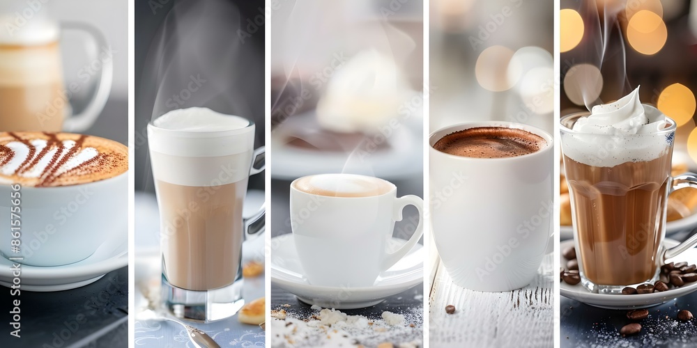 Collage of Coffee Shop Products with Segmented Design and Bright White ...